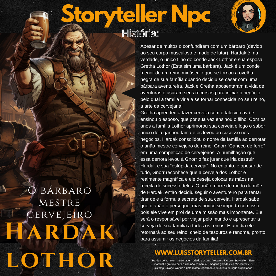 Personagem: Hardak Lothor, ficha completa para Savage Worlds – Luis ...